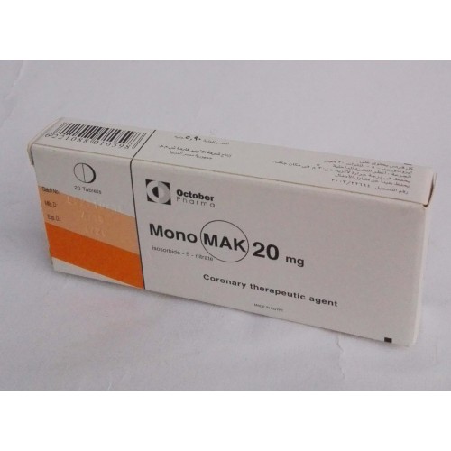 MONOMAK Isosorbide 5 Mononitrate 20 Mg 20 Tablets MONOMAK Isosorbide 5 Mononitrate 20 Mg 20 Tablets